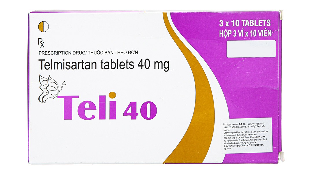 Teli 40 trị tăng huyết áp, ngừa tim mạch (3 vỉ x 10 viên) - 12/2025 ...