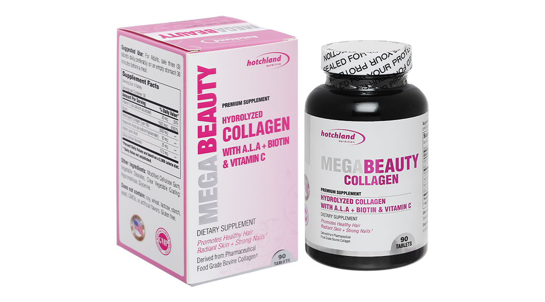 Hotchland Mega Beauty Collagen làm đẹp da, tóc, móng lọ 90 viên - 02/ ...