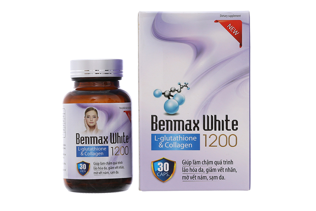 Benmax White 1200 hộp 30 viên giúp làm đẹp da, bảo vệ tóc, móng - 10/2025 | nhathuocankhang.com