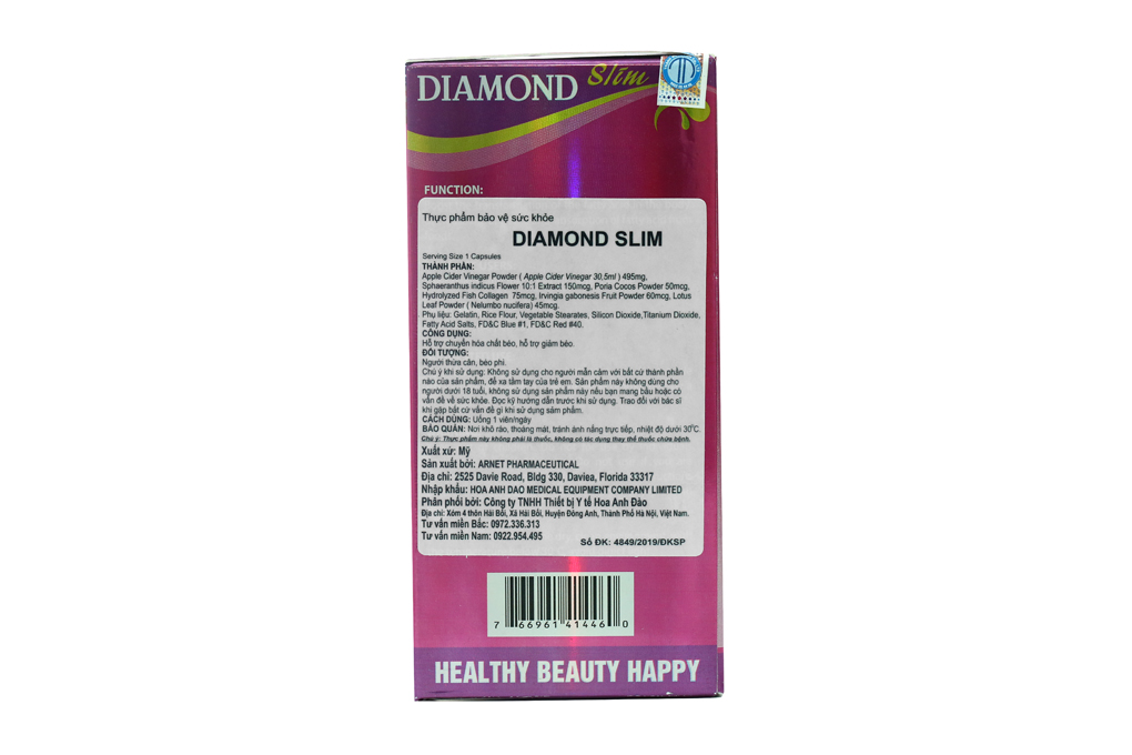 Diamond Slim chai 40 viên - 03/2026 | nhathuocankhang.com