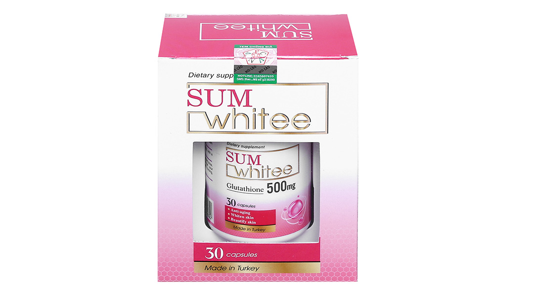Sum Whitee Glutathione 500Mg hộp 30 viên - 06/2026 | nhathuocankhang.com