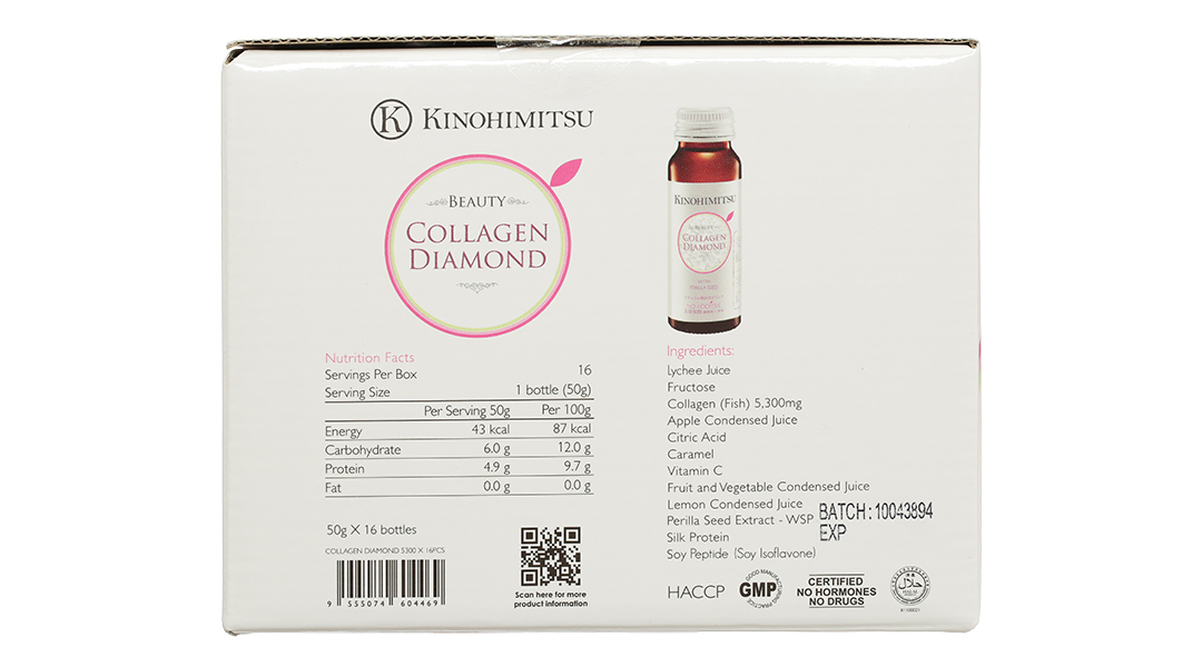Thực phẩm bảo vệ sức khỏe Kinohimitsu Collagen Diamond 5300 Hộp 50G x ...