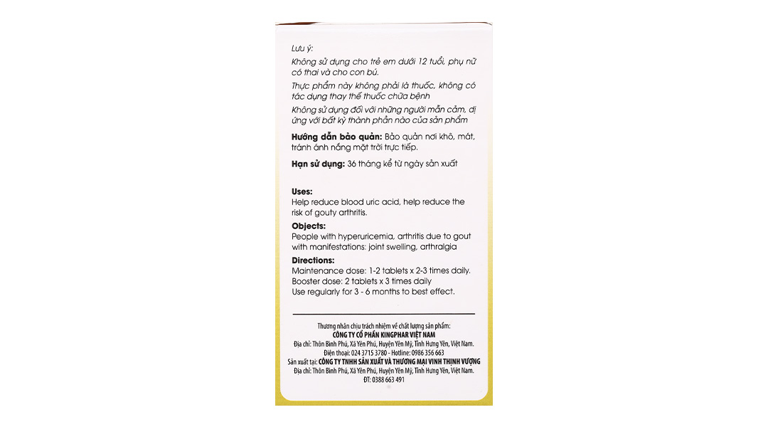 Kingphar Urique hộp 40 viên - 05/2026 | nhathuocankhang.com