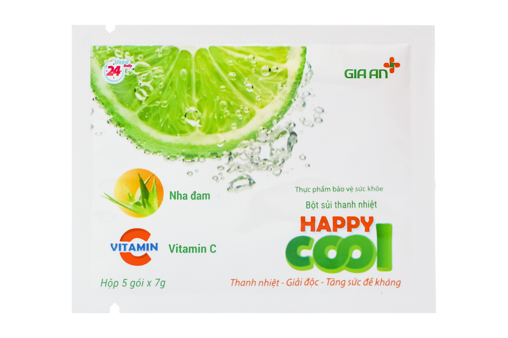 Bột Sủi Thanh Nhiệt Happy Cool hộp 5 gói - 03/2026 | nhathuocankhang.com