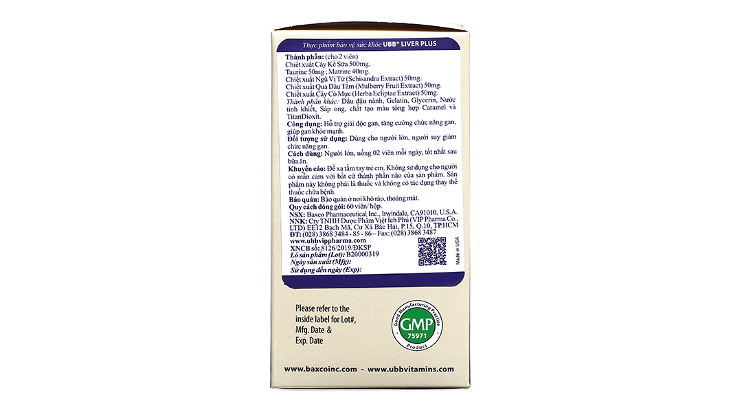 Ubb Liver Plus Hộp 60v - 12/2025 | nhathuocankhang.com