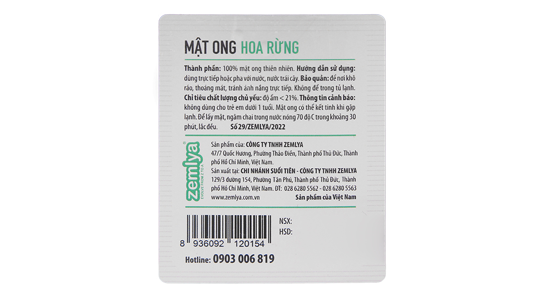 Mật Ong Hoa Rừng - Rừng Nhiệt Đới Zemlya 360G - 10/2025 ...
