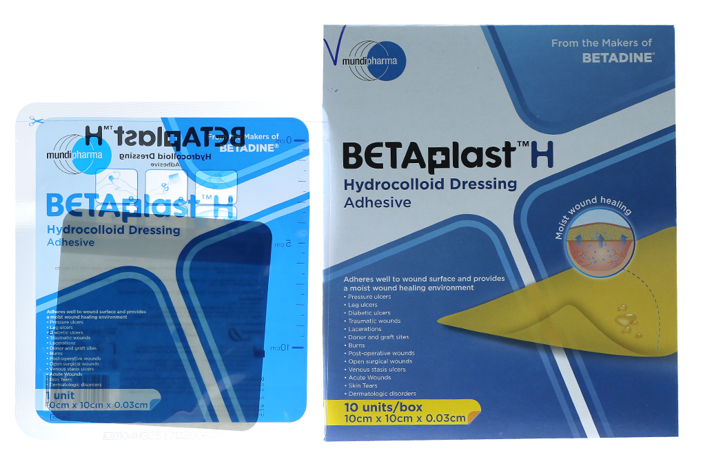 Băng dán vết thương Betaplast H hút dịch tiết hộp 10 miếng (10cm x 10cm ...