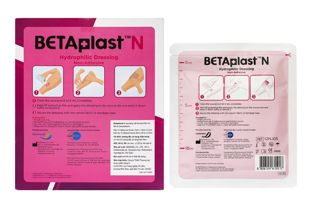 Băng vết thương Betaplast N thấm hút dịch vừa đến nhiều (10 x 10 x 0 ...