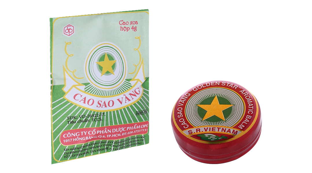 Cao Sao Vàng điều trị cảm cúm, nhức đầu hộp 4g - 05/2026 ...