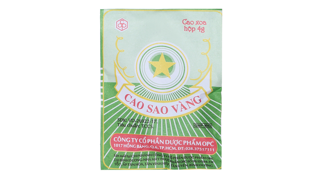 Cao Sao Vàng điều trị cảm cúm, nhức đầu hộp 4g - 05/2026 ...